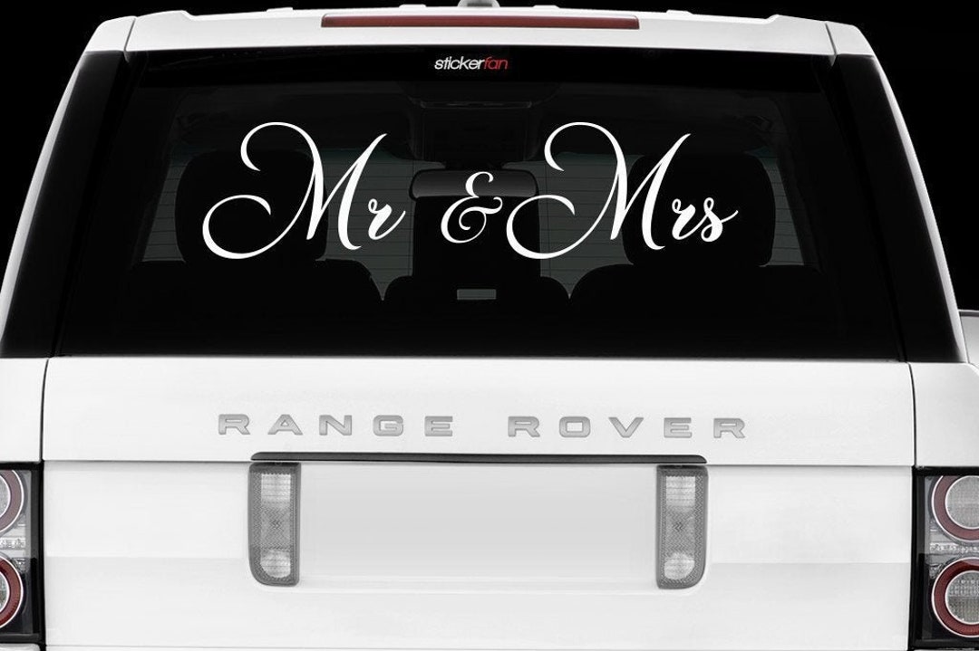 Mr & Mrs Wedding Decal ~ Wedding Car Decals, Just Married Stickers ...