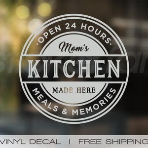 Mom's Kitchen Sign Wall Decal, Dining Room Wall Decor, Cooking Vinyl ...