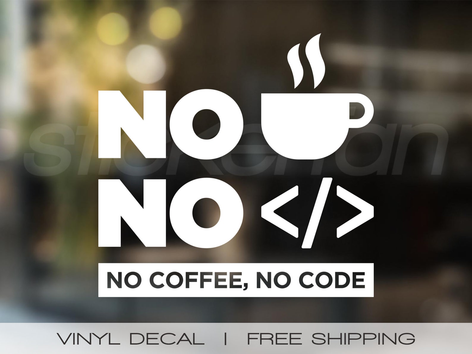 No Coffee No Code Wall Decal Office Wall Decor Computer Room | Etsy