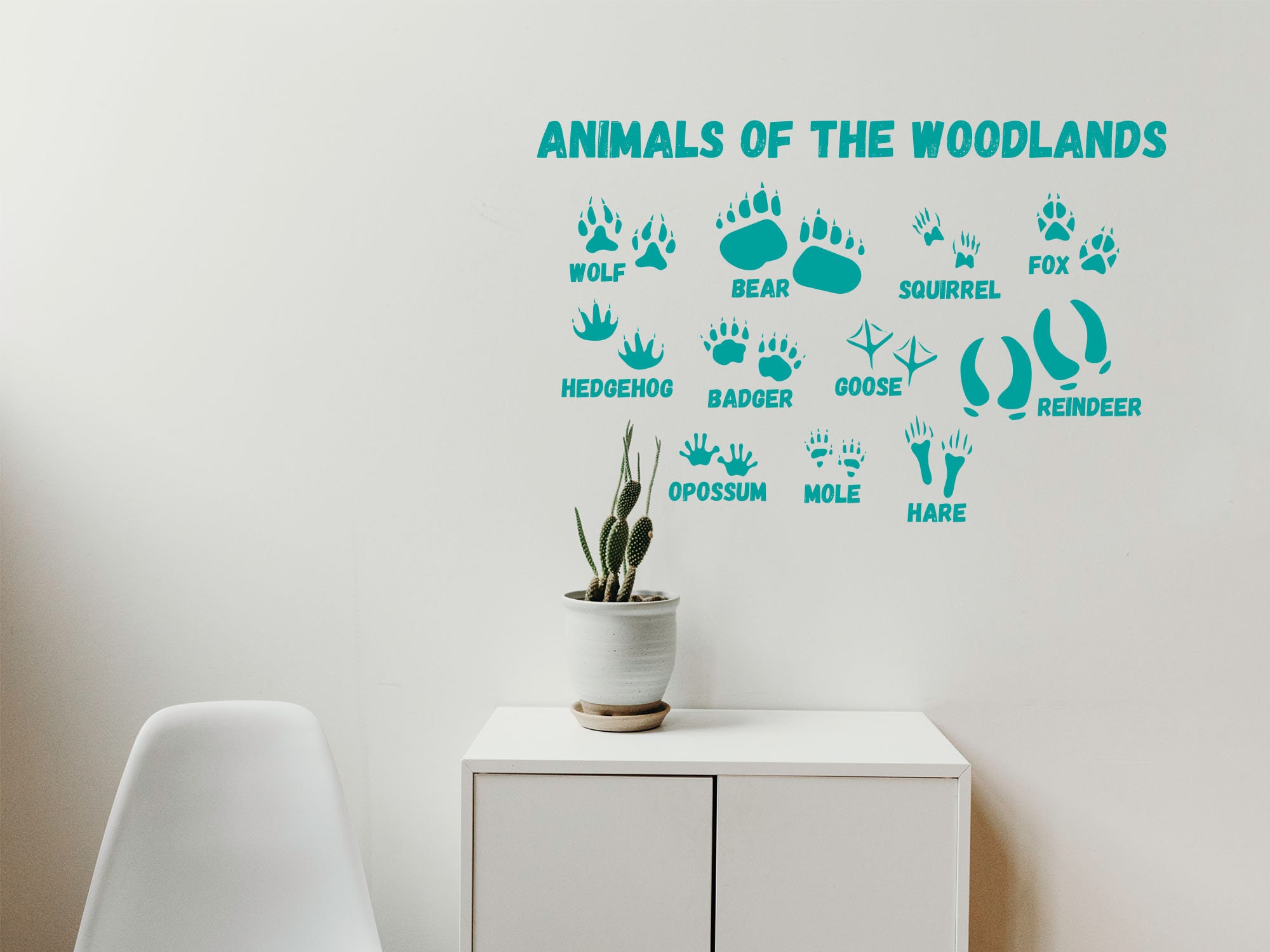 Wall Decal Woodland Animals Paw Prints Decal Bedroom or - Etsy
