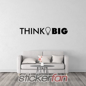 Think Big Wall Decal, Home Office Wall Decor, Office Space Custom Vinyl ...