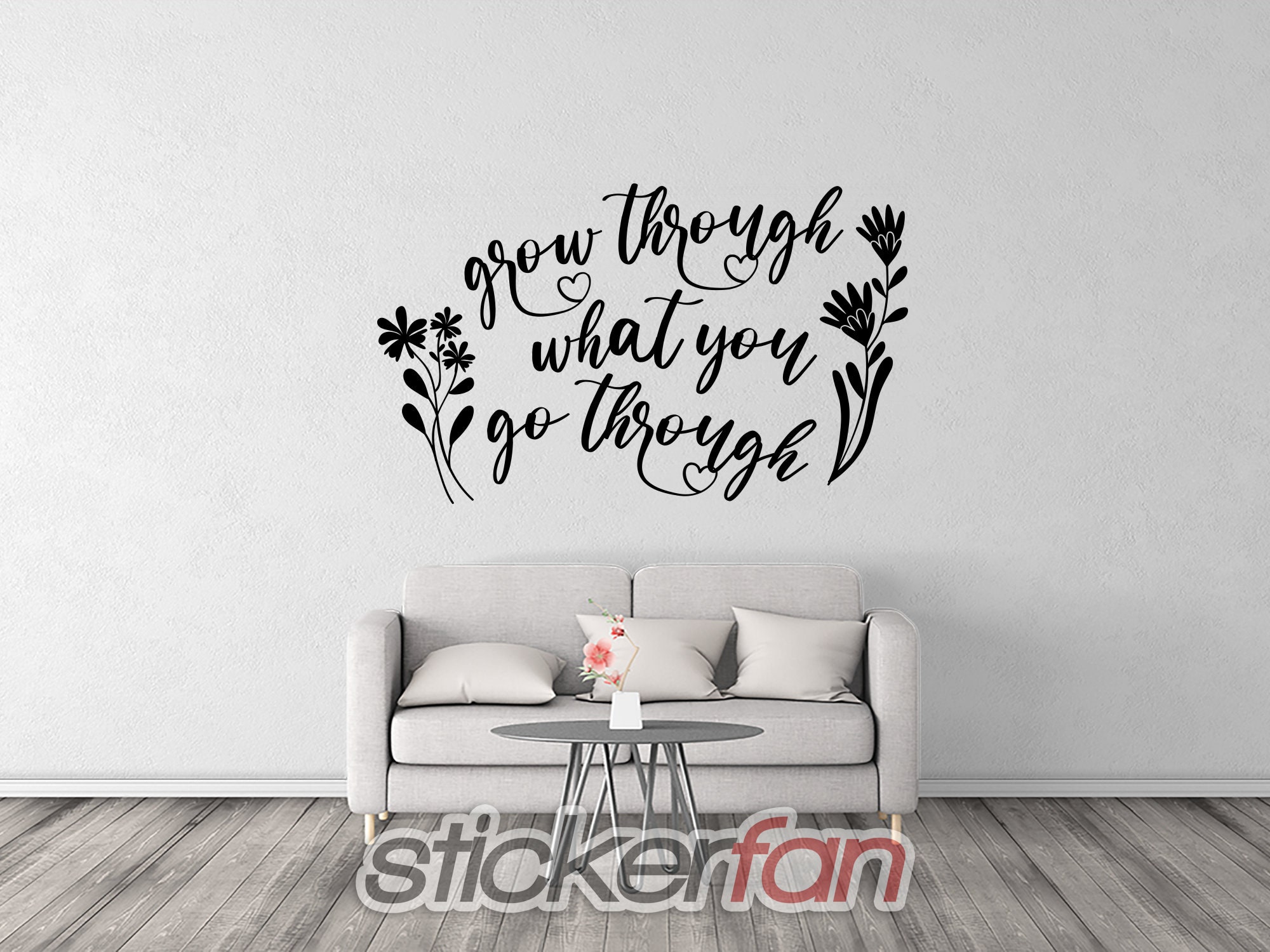 Grow Through What You Go Through Wall Decal Room Wall Decor - Etsy