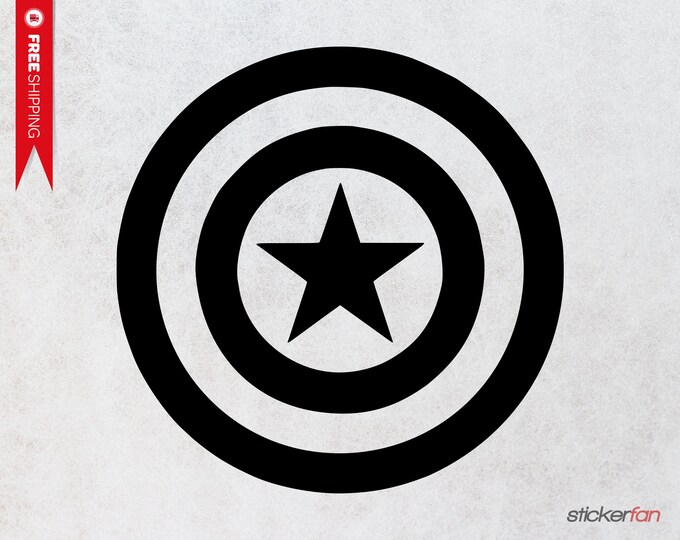 Captain America Shield Sticker | Marvel Super Hero Sticker Decal Gift ...