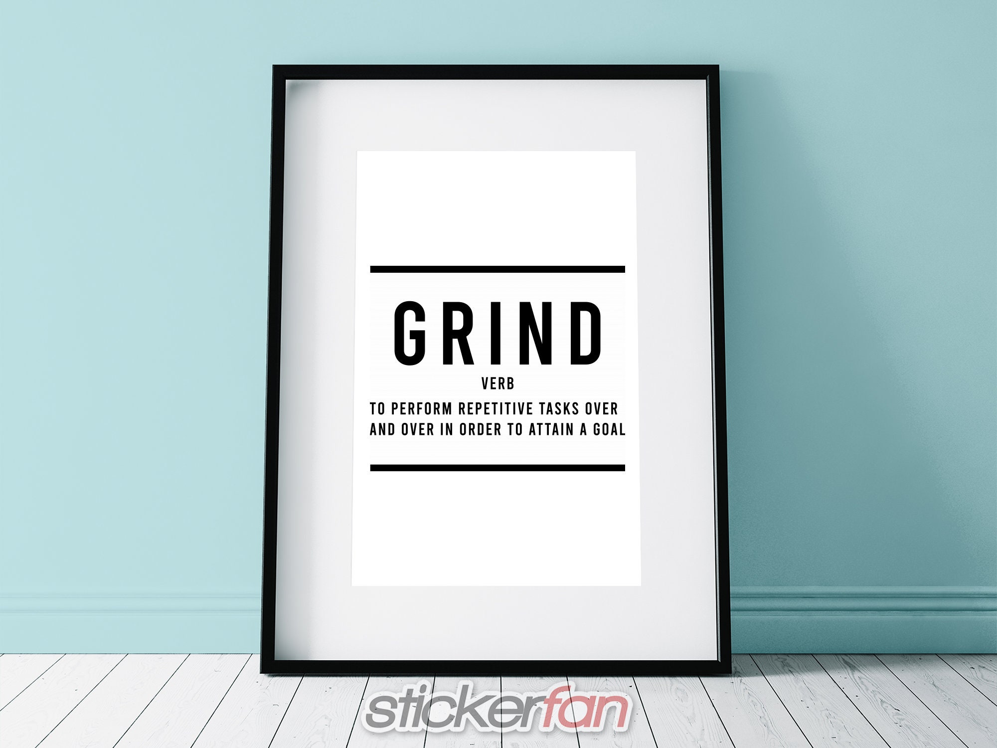 Grind Verb Quote Wall Decal Office Room Wall Decor Custom - Etsy