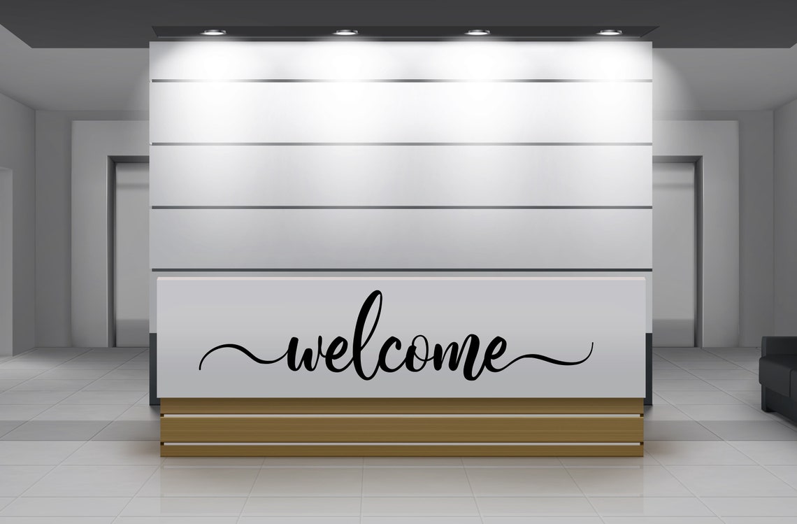 Welcome Sign Office Front Door Wall Decal Living Room Wall | Etsy