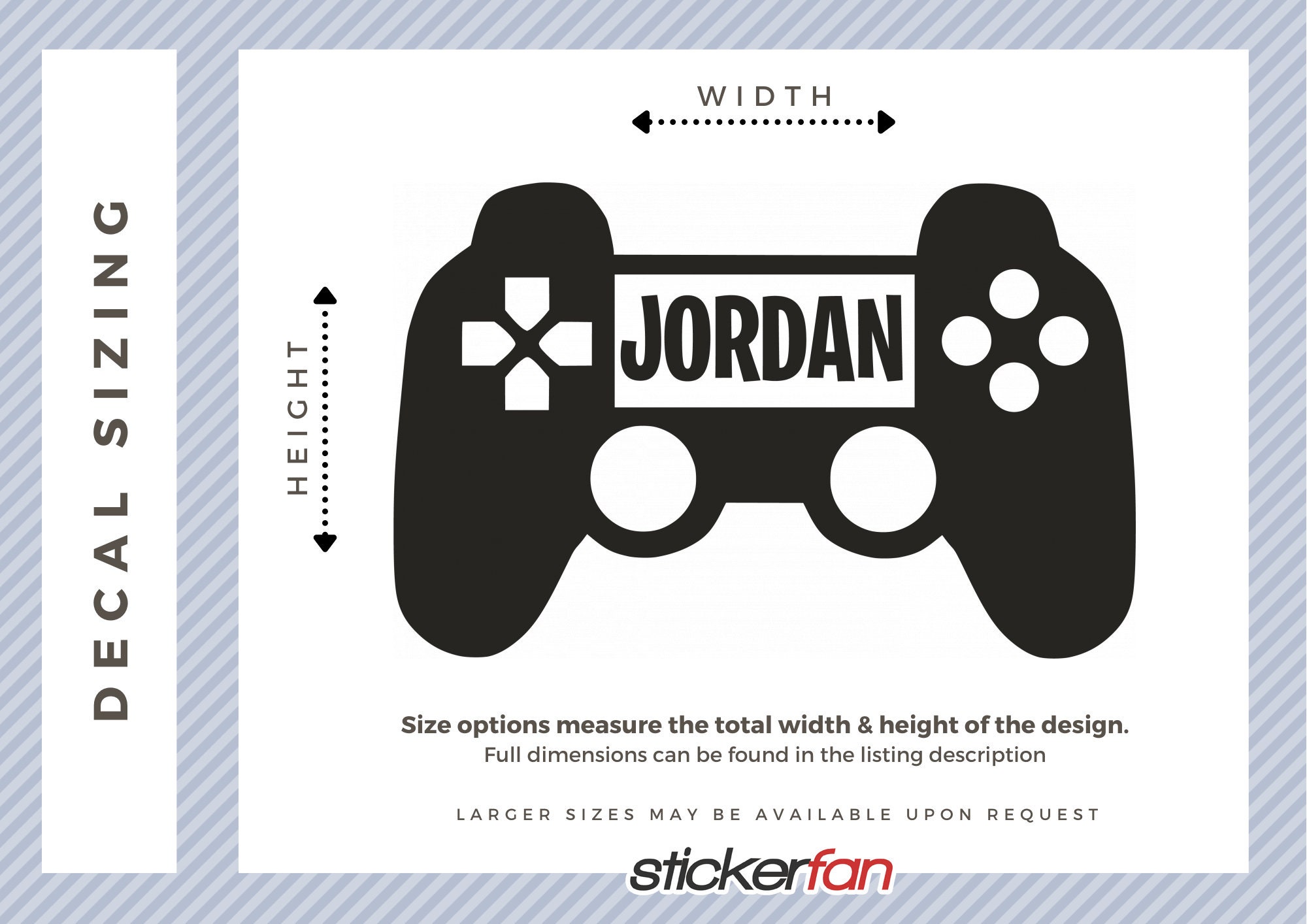 Personalized PS Controller Wall Decal Gaming Room Gamer Gift - Etsy