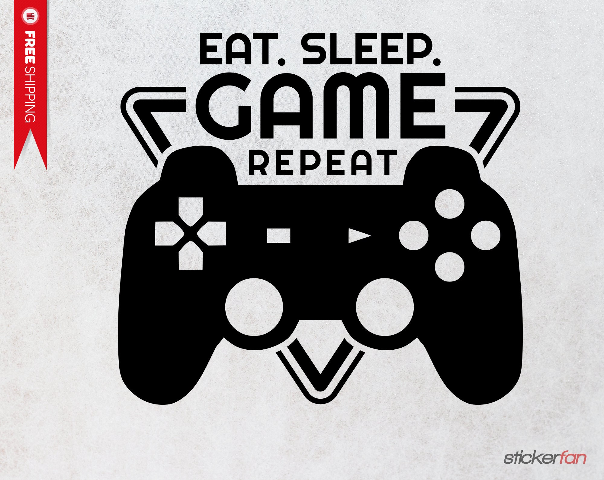Eat Sleep Game Repeat Wall Decal Video Gaming Vinyl Etsy Uk