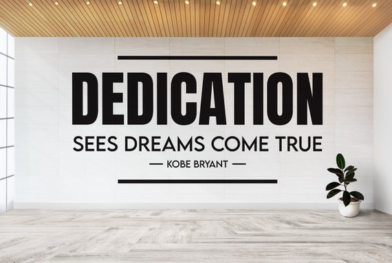 Dedication Kobe Bryant Office Wall Decal Meeting Room Decor | Etsy