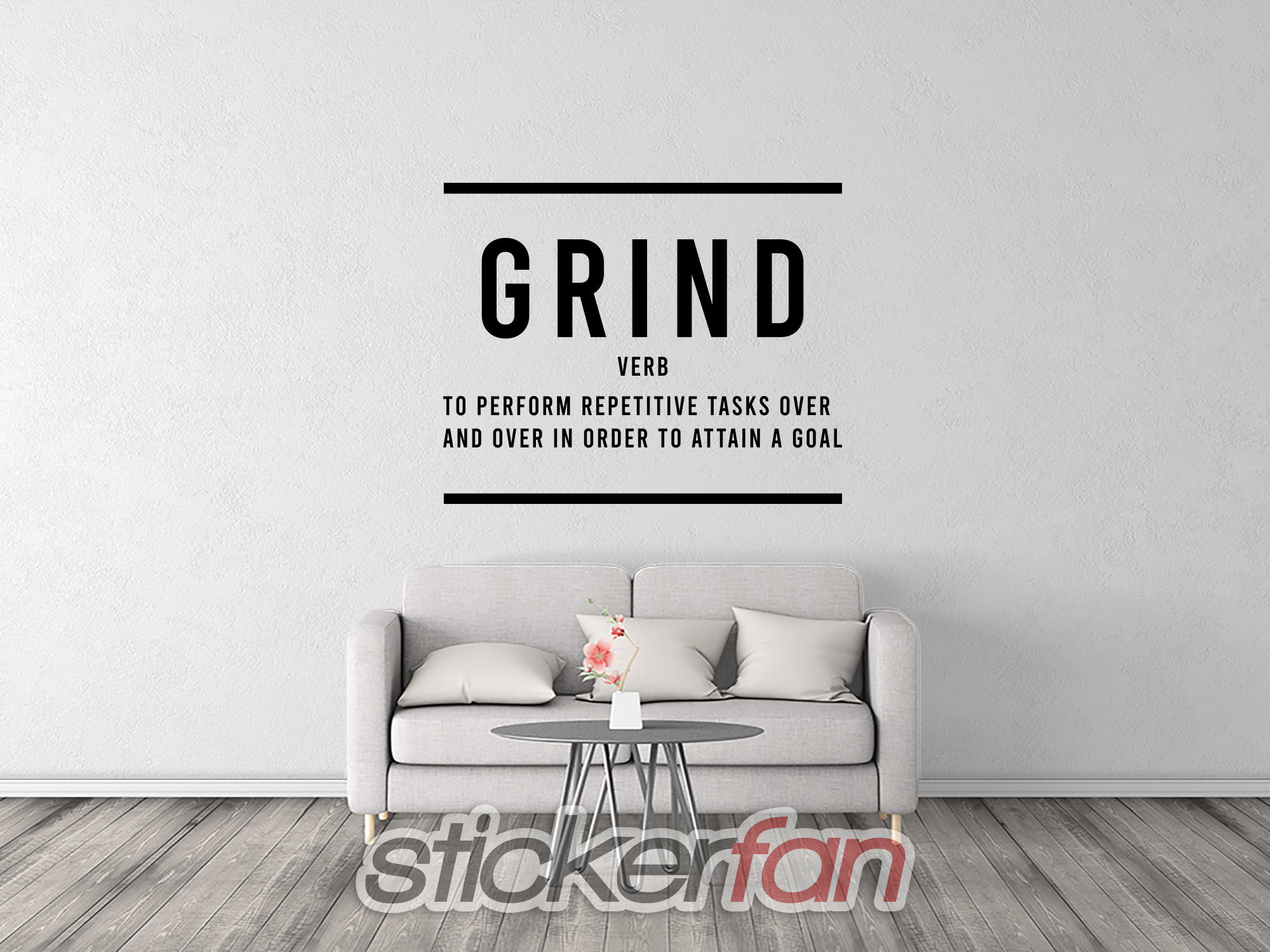 Grind Verb Quote Wall Decal Office Room Wall Decor Custom | Etsy