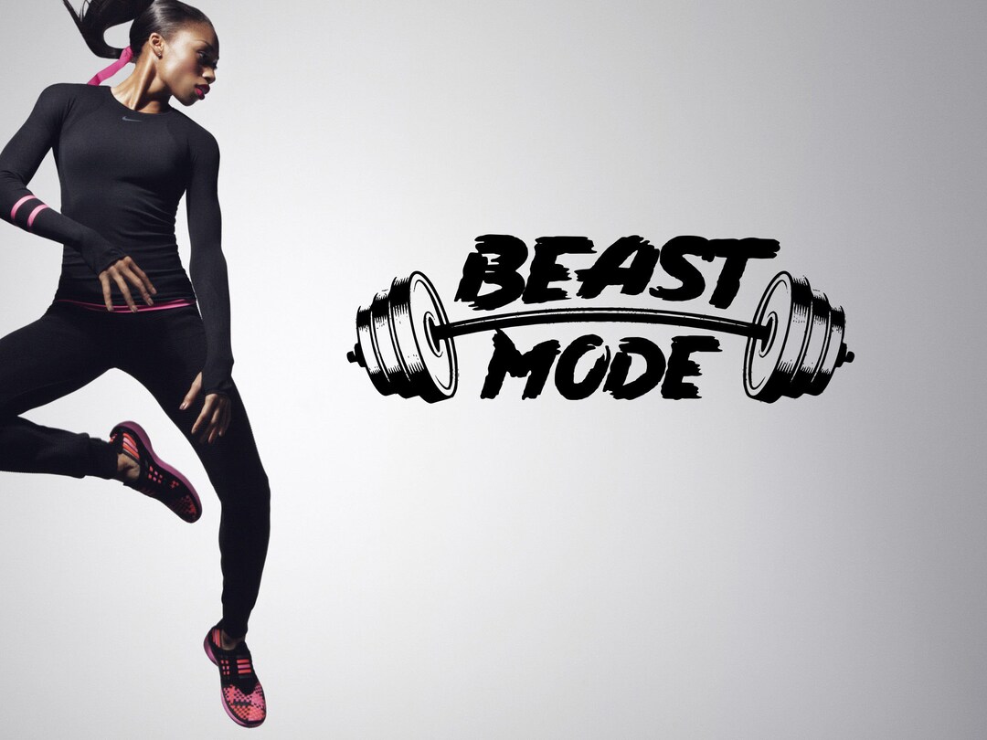 Beast Mode Gym Wall Decal | Home Gym Decor, Fitness Wall Sticker ...