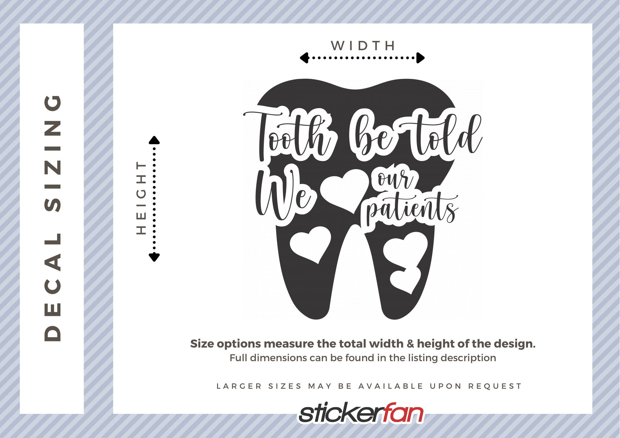 Tooth Be Told We Love Our Patients Dental Office Wall Decal | Etsy