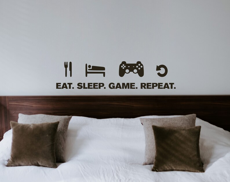 Eat. Sleep. Game. Repeat. Wall Decal Video Gaming Room Decor - Etsy