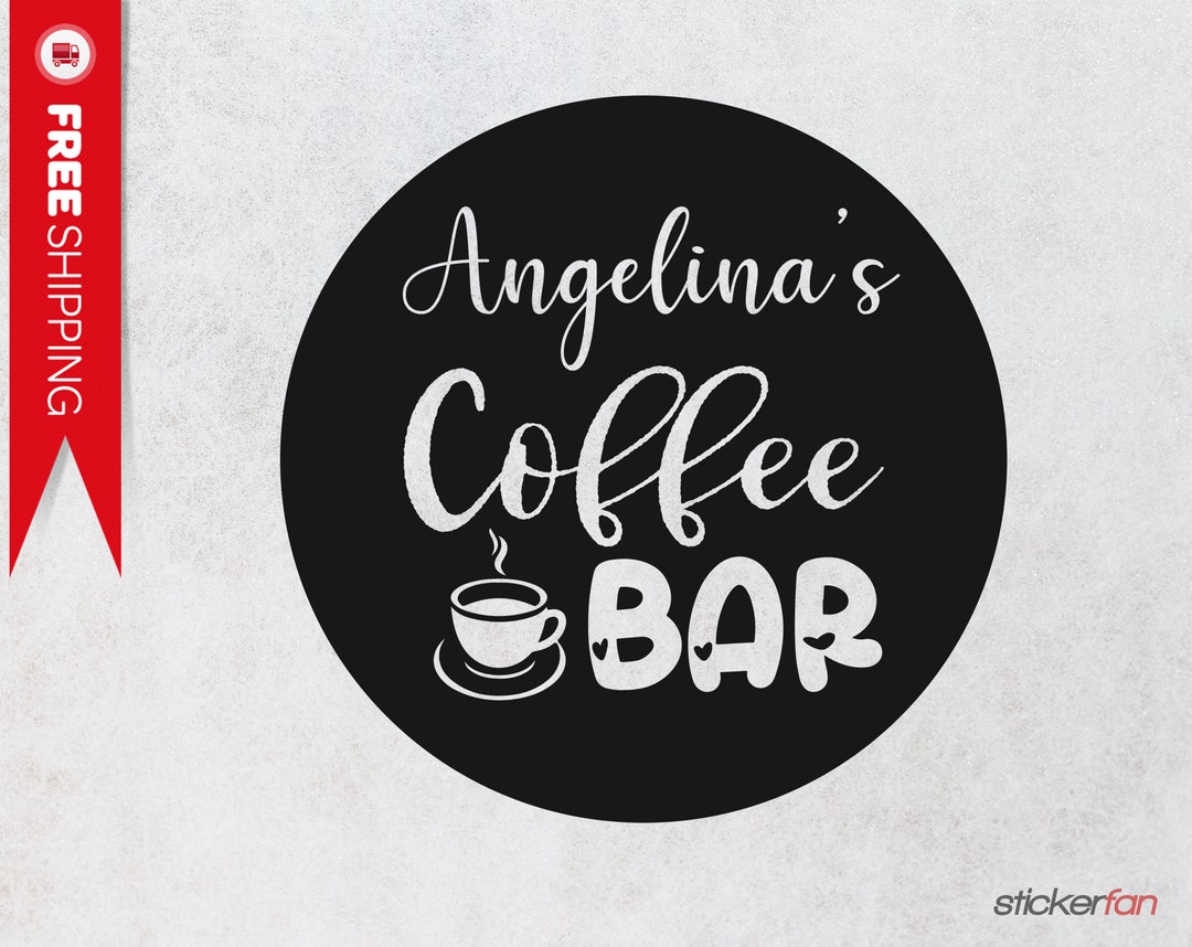 Personalized Coffee Bar Wall Decal, Room Wall Decor, Custom Vinyl ...