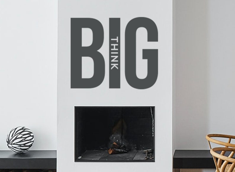 Think Big Wall Decal Company Office Wall Decor Bedroom Wall - Etsy