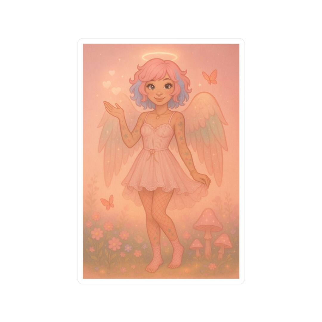 Peach Riot Angel Inspired Sylvie Sunset Angel Sticker - Whimsical Cute ...