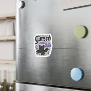 Cursed and Cute Sticker - Adorable Spooky Goth Bat Girly Cutesy Pookie ...