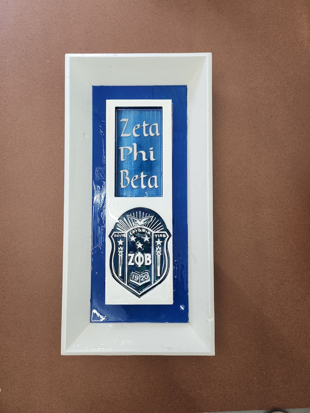 Framed Zeta Phi Beta Custom Wood 3D Wall Hanging 30" X 15" Art Display ...