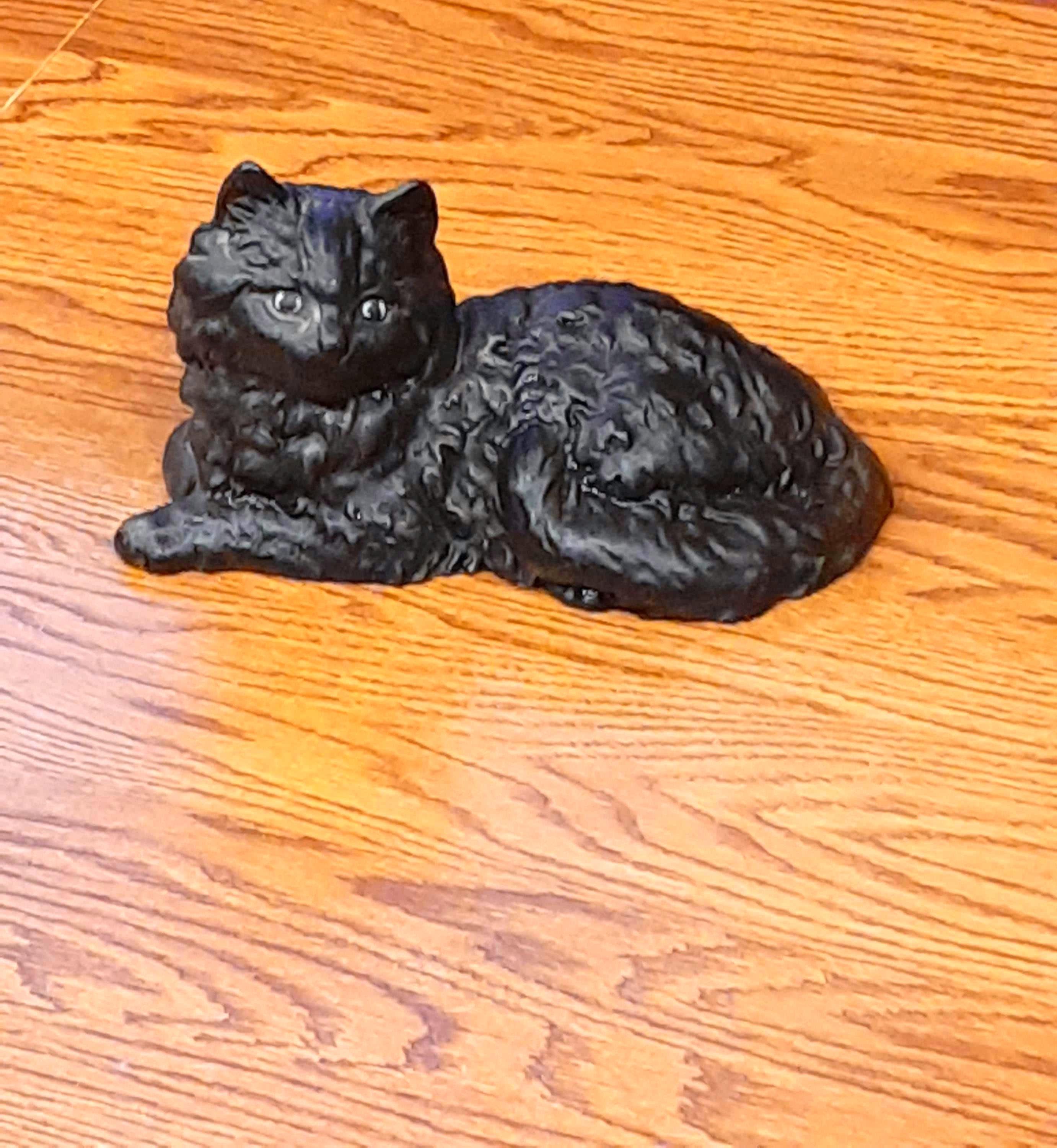 Vintage 1950s Hubley, Cast Iron, Black Persian Cat Doorstop/original ...