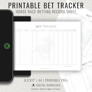 Printable Horse Racing Bet Tracker: A4, Letter (digital Download) - Etsy