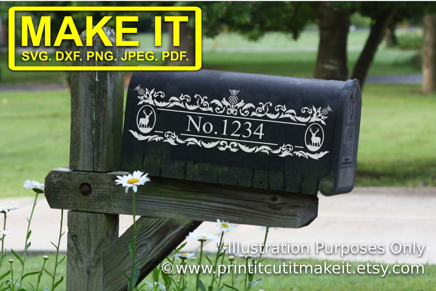 Mailbox House Name Number Sign SVG DXF PNG Jpeg Pdf Scottish - Etsy