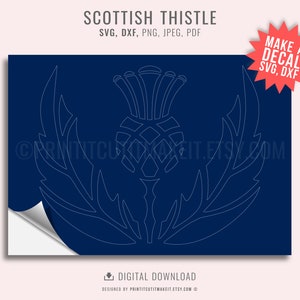 Scottish Thistle SVG DXF Png Jpeg Pdf Cutting Files Clipart - Etsy