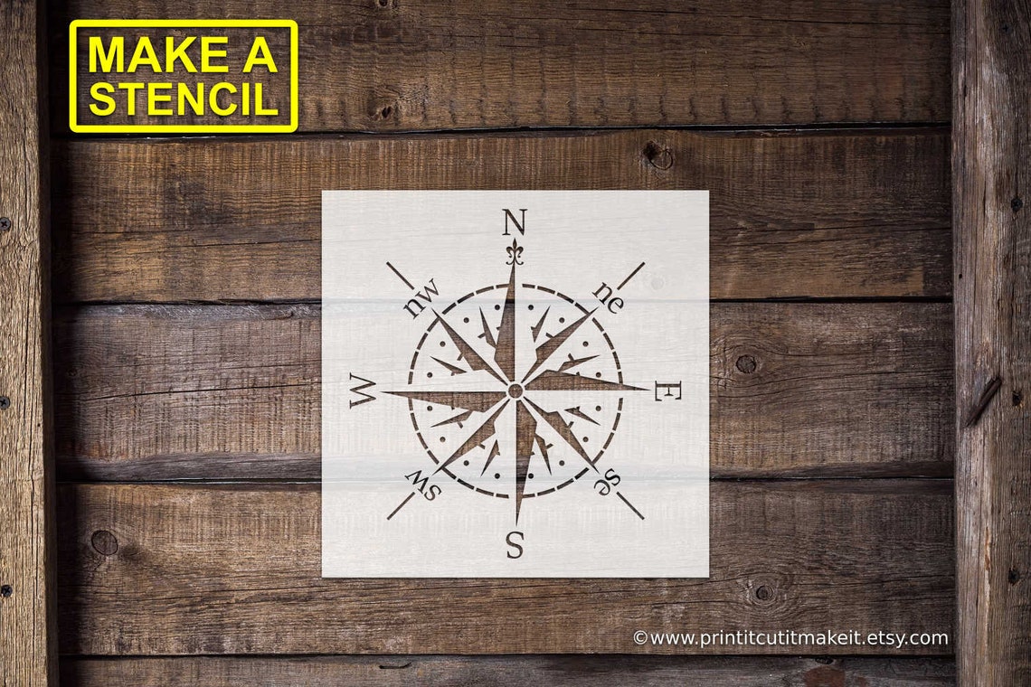 Compass Rose Windrose Design SVG DXF Png Jpeg Pdf Make Paint | Etsy