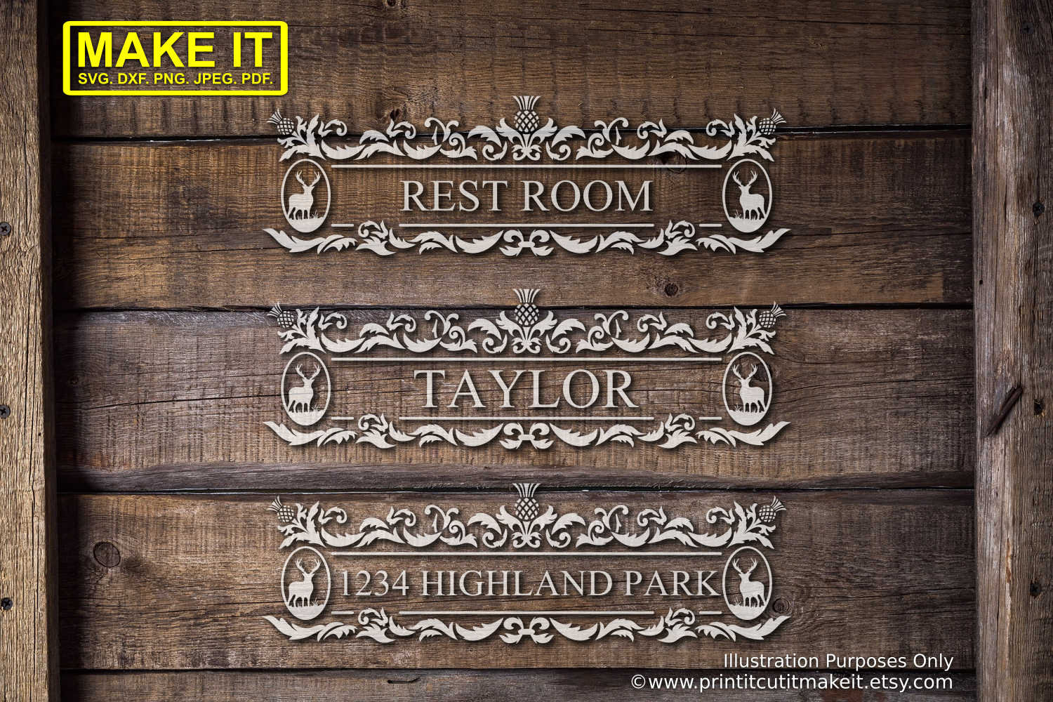 Mailbox House Name Number Sign SVG DXF PNG Jpeg Pdf Scottish - Etsy