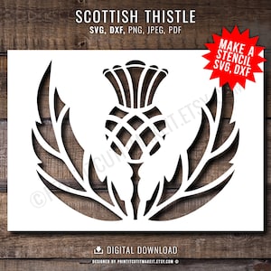 Scottish Thistle SVG DXF Png Jpeg Pdf Cutting Files Clipart Silhouette ...