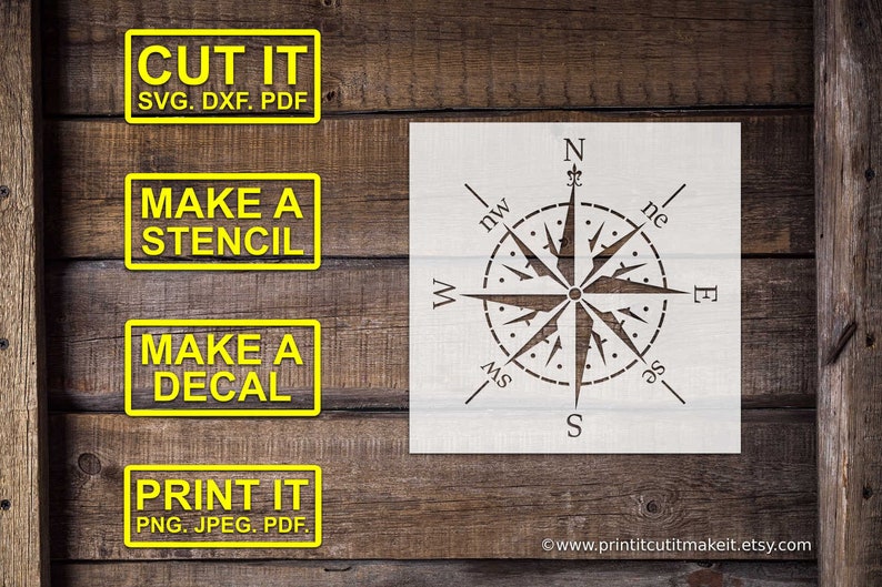 Compass Rose Windrose Design SVG DXF Png Jpeg Pdf Make Paint | Etsy