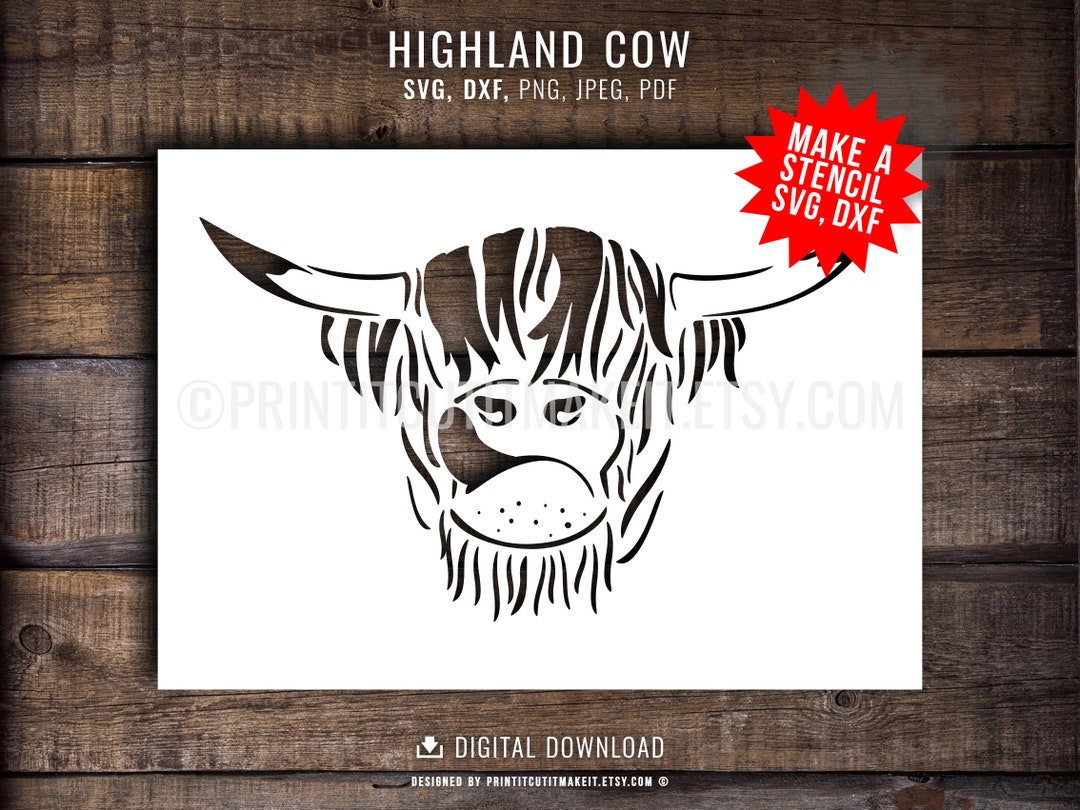 Highland Cow SVG: Scottish Heilan Coo Clipart (digital Download) - Etsy