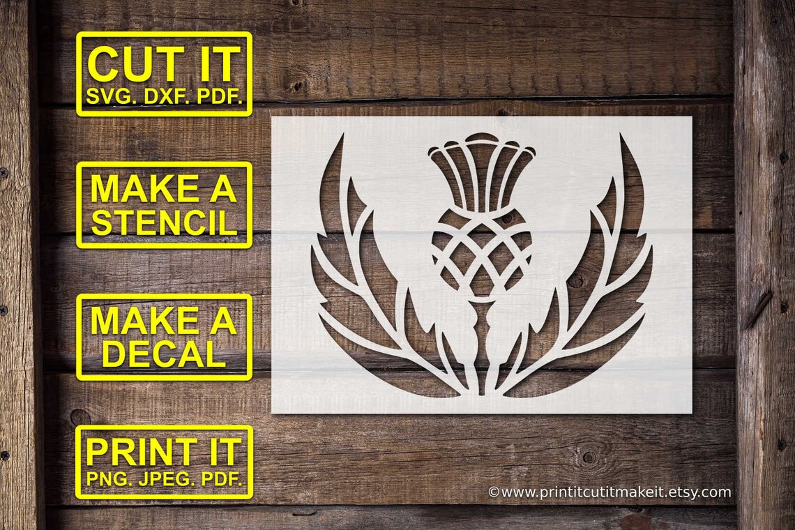 Scottish Thistle SVG DXF Png Jpeg Pdf Cutting Files Clipart | Etsy