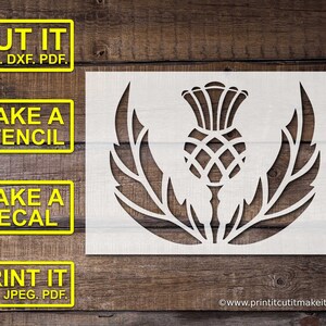 Scottish Thistle SVG DXF Png Jpeg Pdf Cutting Files Clipart | Etsy