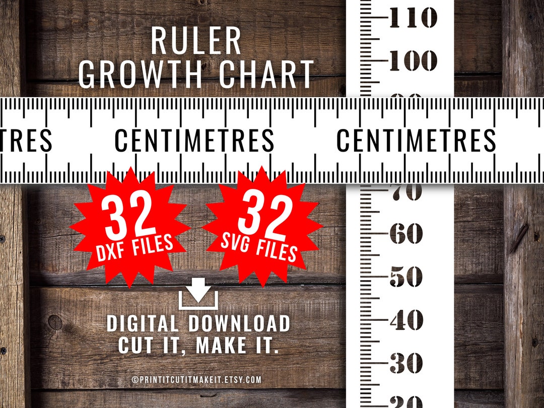 Height Chart Ruler SVG DXF Files: Metric Stencils (digital Download ...