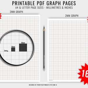 Printable Graph Paper PDF Bundle Imperial Metric A4 US Letter PDF ...