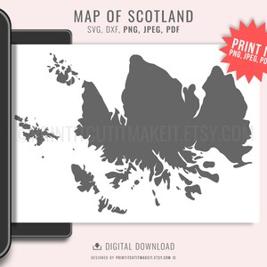 Map of Scotland SVG DXF PNG Jpeg Pdf Scottish Country - Etsy UK