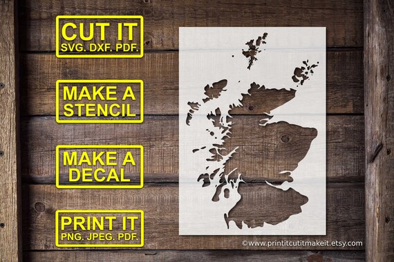 Map of Scotland SVG DXF PNG Jpeg Pdf Scottish Country | Etsy UK