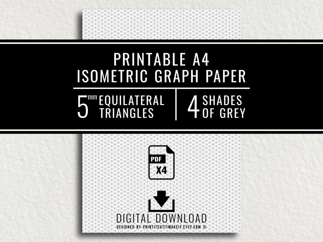 A4 Printable Isometric Graph Paper Template, 5mm Equilateral Triangles ...