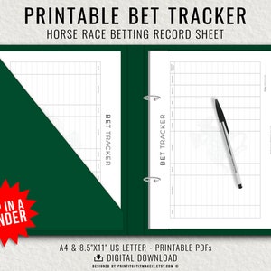 Printable Horse Racing Bet Tracker: A4, Letter (digital Download) - Etsy