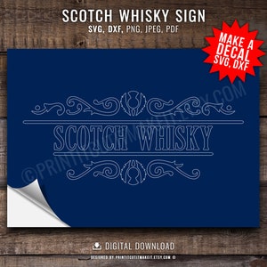 Scottish Scotch Whisky Sign SVG DXF Png Jpeg Pdf Vintage Flourish ...