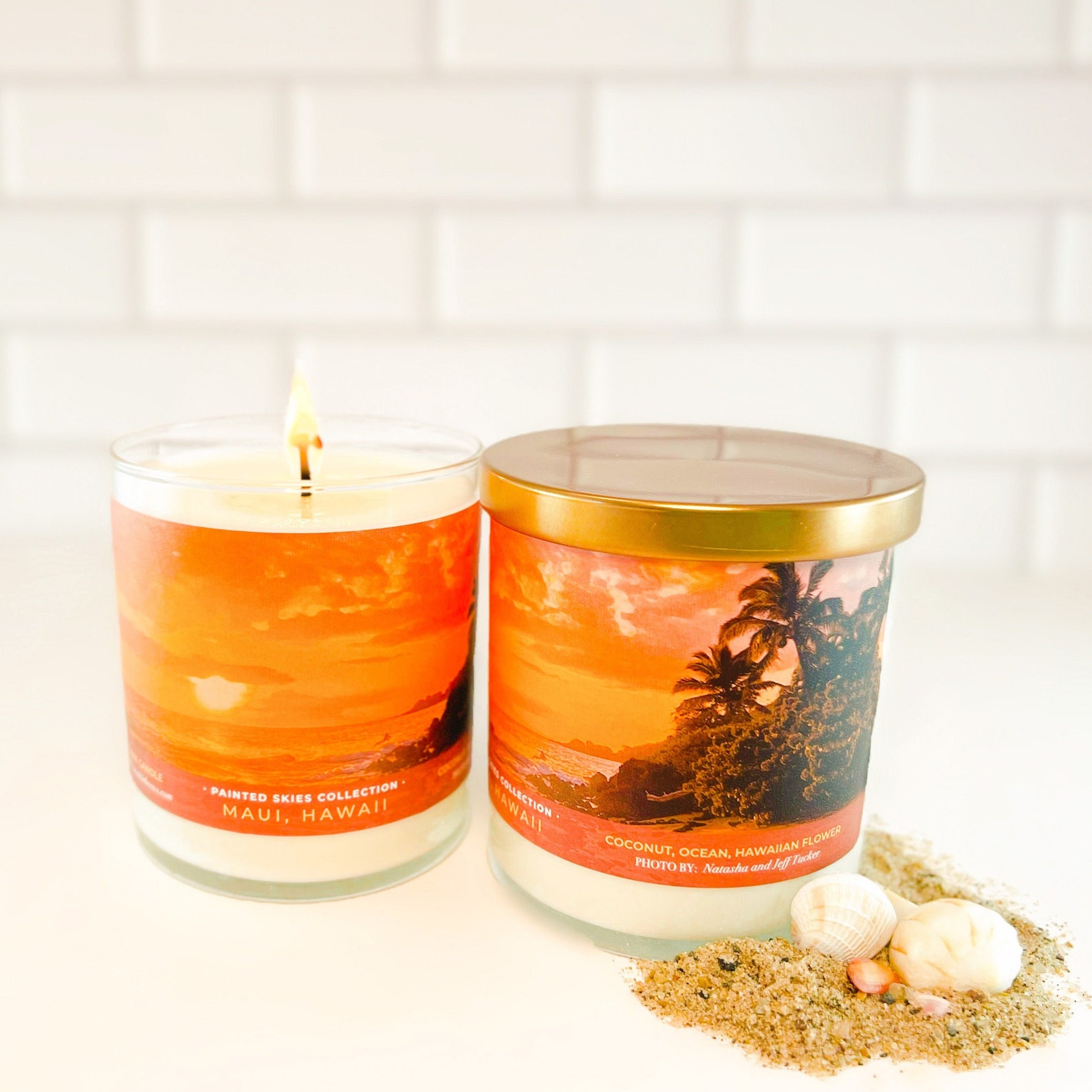 Maui Sunset Beach Candle, 8.5 Oz. Soy Wax, Tropical Scent, Coconut ...