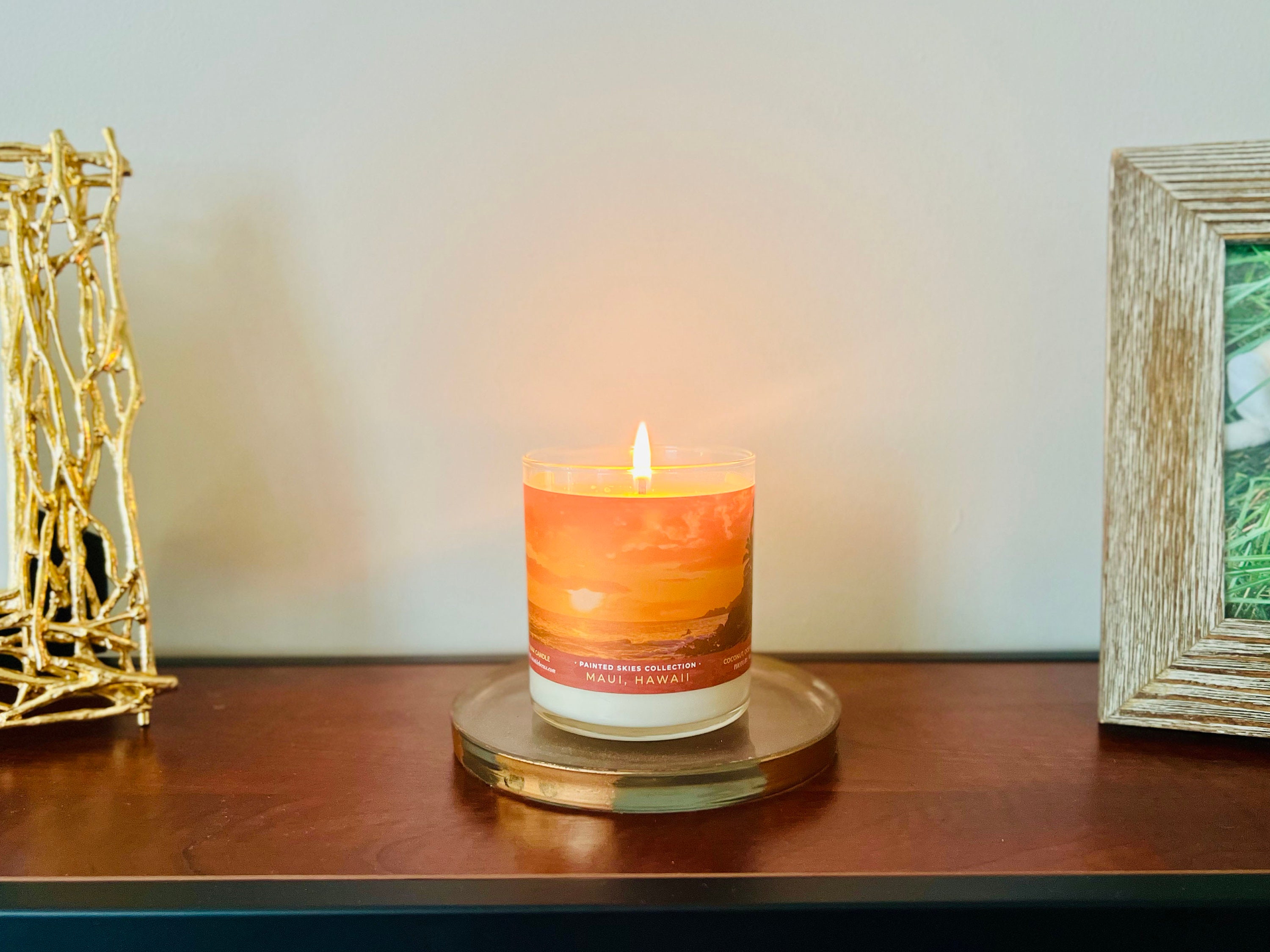 Maui Sunset Beach Candle, 8.5 Oz. Soy Wax, Tropical Scent, Coconut ...