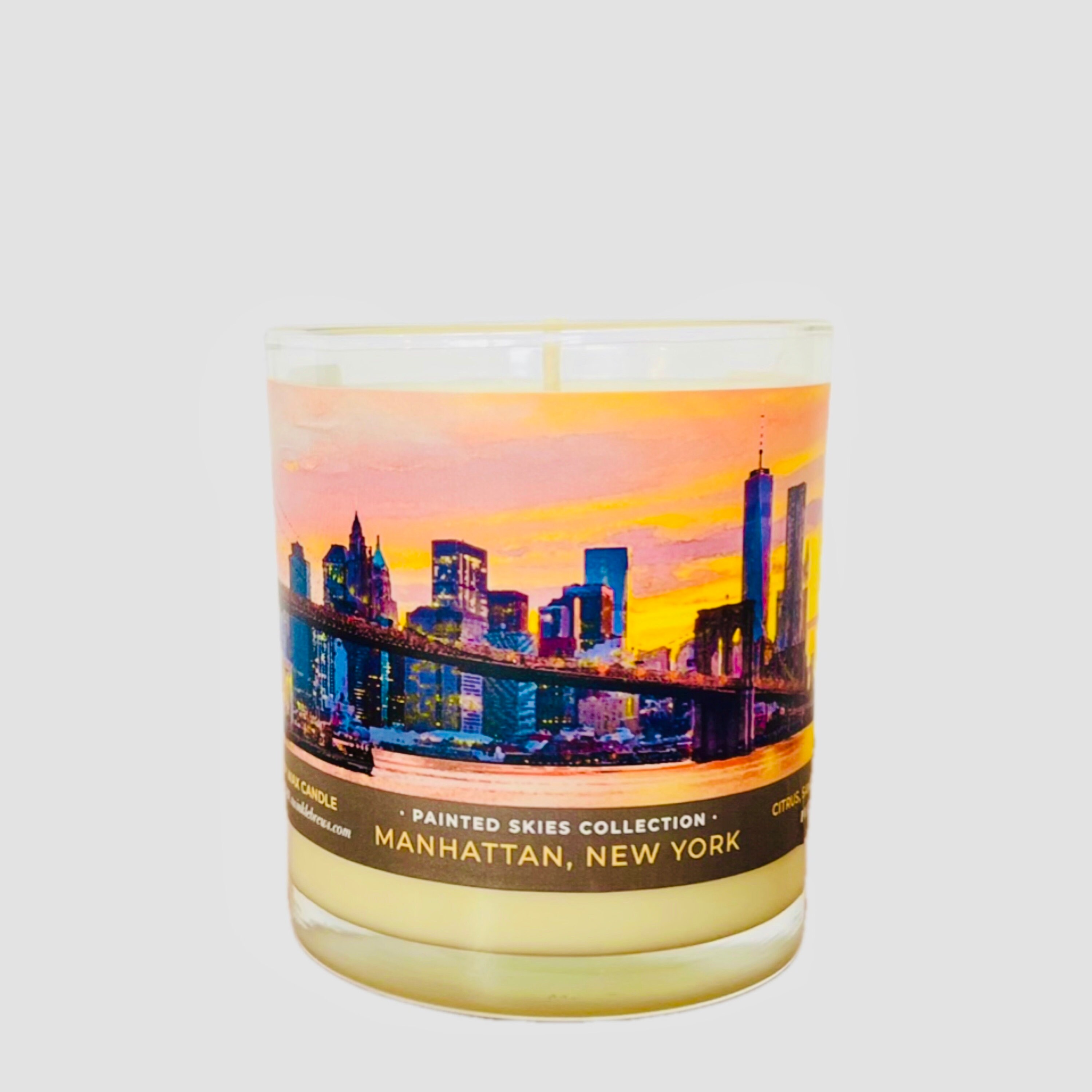 New York City Sunset Skyline Candle, 8.5 Oz. Soy Candle, Citrus Scent ...