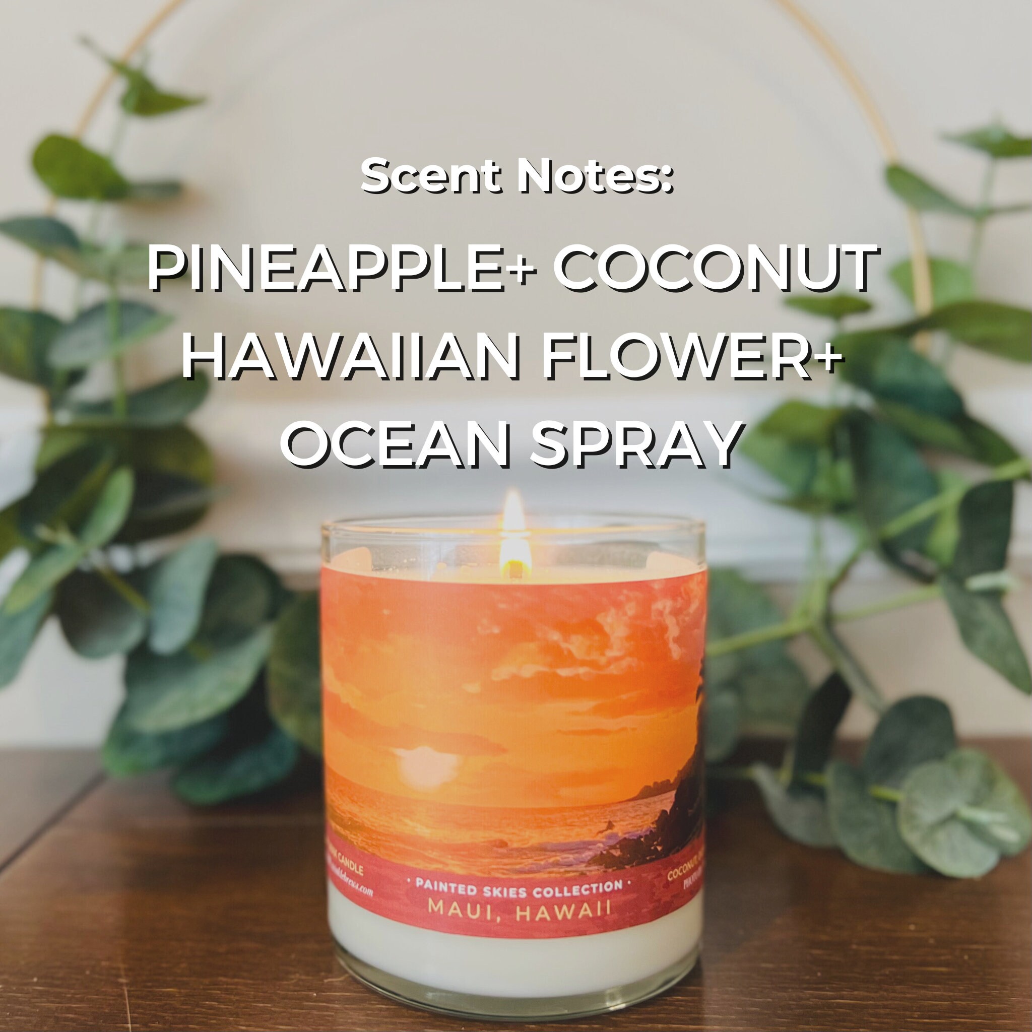 Maui Sunset Beach Candle, 8.5 Oz. Soy Wax, Tropical Scent, Coconut ...