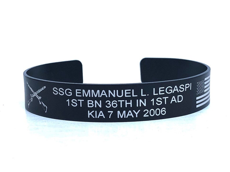 Memorial BraceletMemorial Cuffs Custom Military CuffKIAIn | Etsy