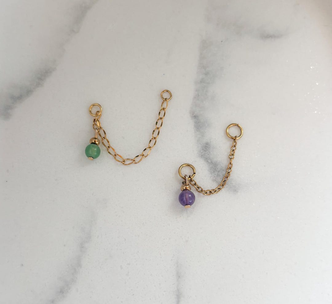 Adjustable Ear Chain for Helix/conch Piercings or Connected Hoop ...