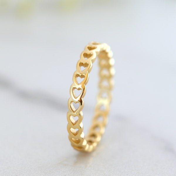 Heart Wedding Band - Etsy