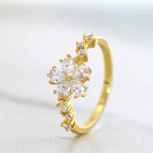 Sterling Silver Flower Ring Sweet and Simple Floral Ring | Etsy