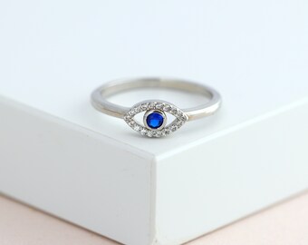 Sapphire Evil Eye Ring - Etsy