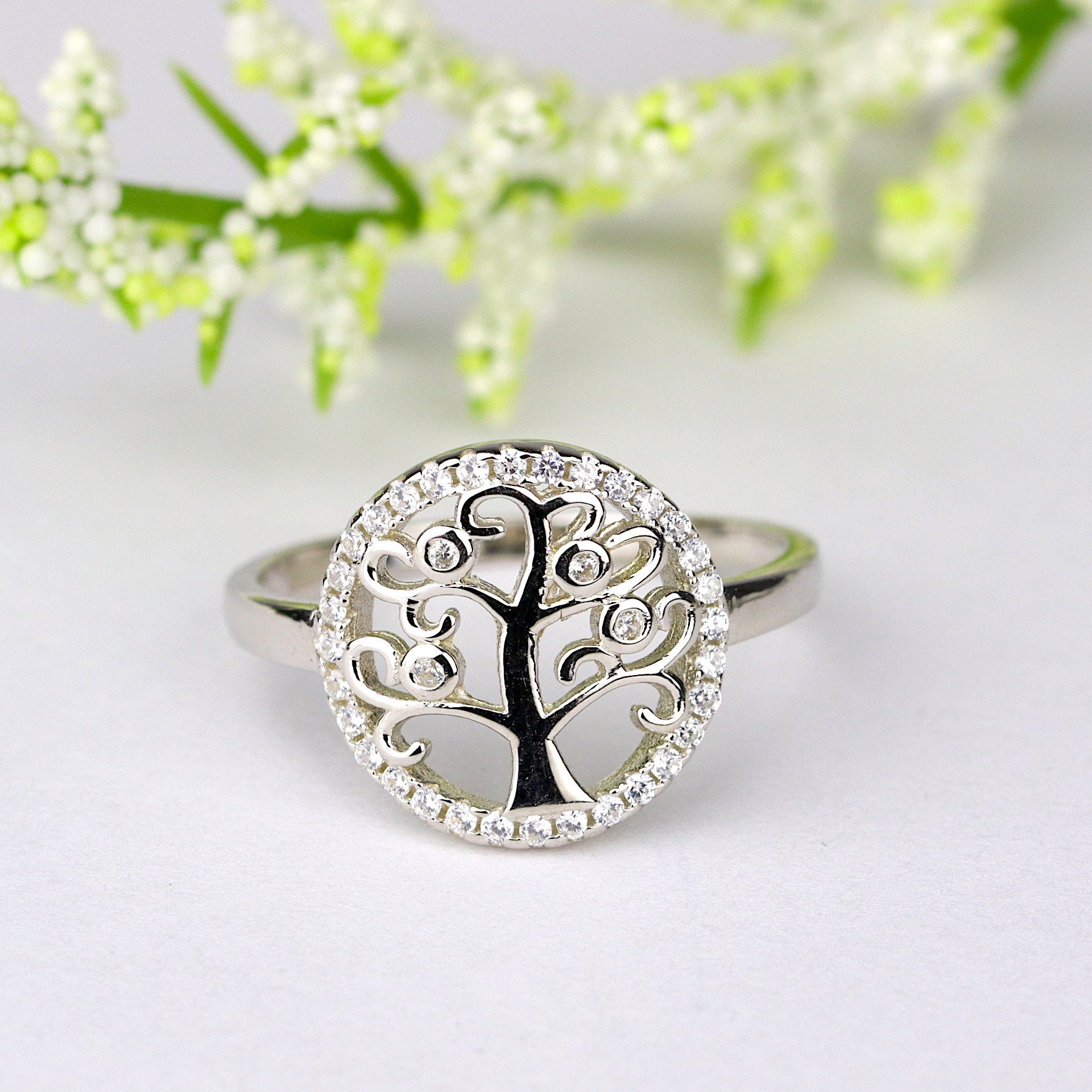 Tree of Life Ring in Sterling Silver, Family Jewelry, Gift for Her - Etsy