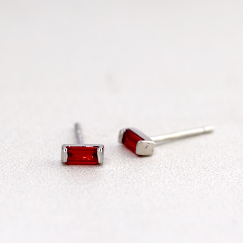 Red Stud Earrings - Etsy